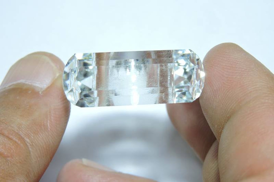 1 Piece Natural Rock Crystal Quartz Full Faceted Fancy | Etsy