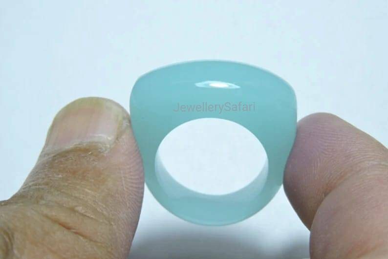 1 Piece Aqua Blue Chalcedony Smooth Polished Gemstone Made - Etsy