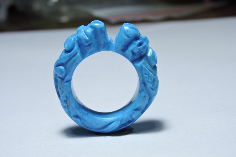 1 Piece Turquoise Quartz Hand Carved Rajasthani Design Single - Etsy