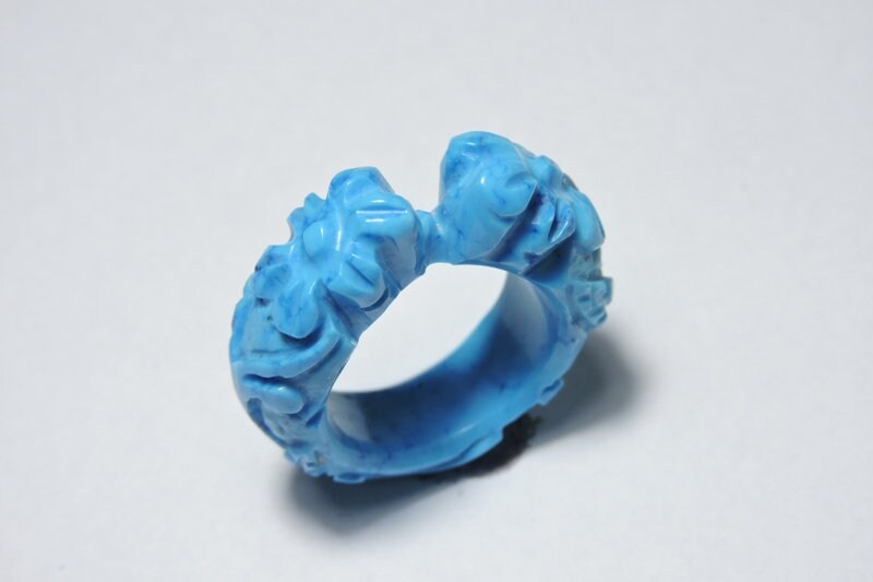 1 Piece Turquoise Quartz Hand Carved Rajasthani Design Single - Etsy