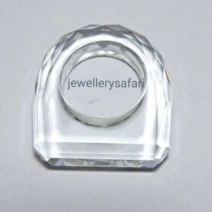 1 Piece Natural Rock Crystal Quartz Full Faceted Fancy Rectangle Shape ...