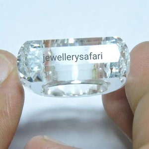 1 Piece Natural Rock Crystal Quartz Full Faceted Fancy Rectangle Shape ...