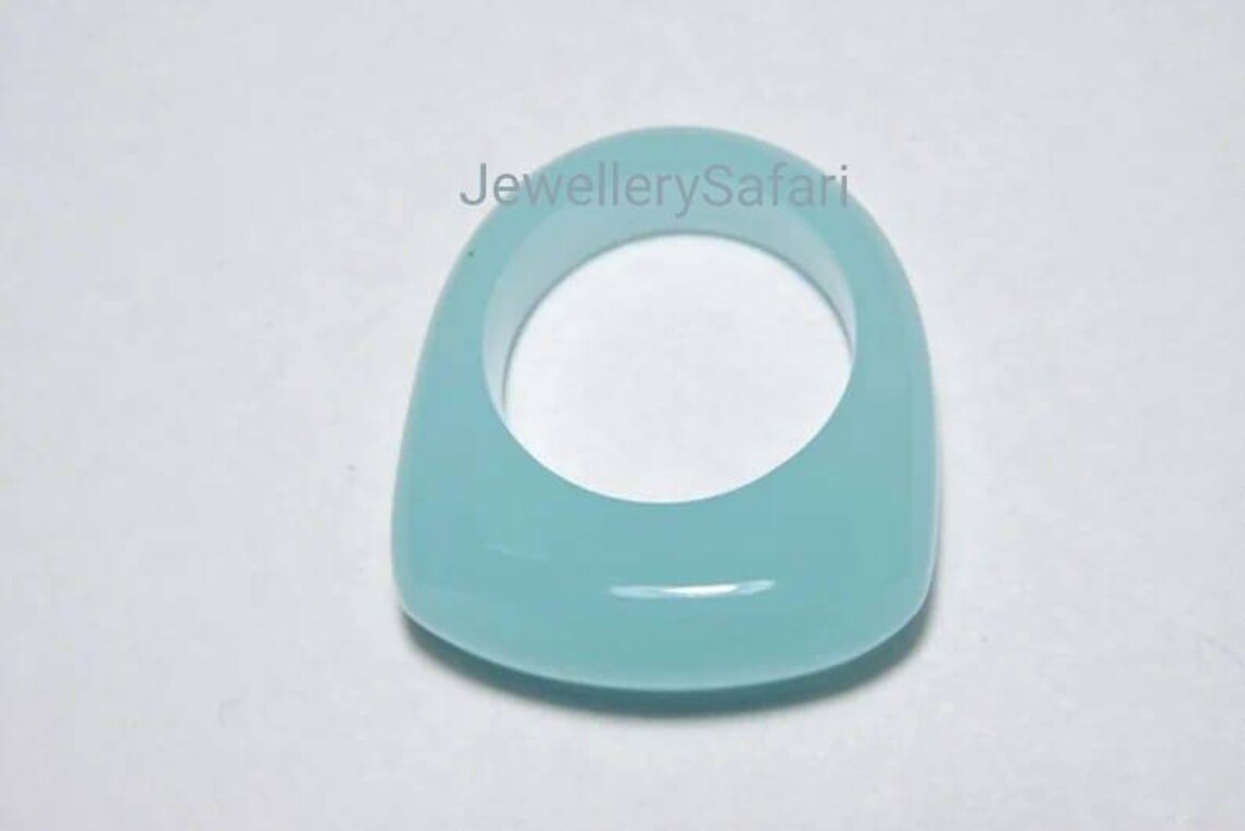 1 Piece Aqua Blue Chalcedony Smooth Polished Gemstone Made - Etsy