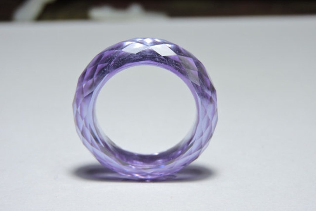 1 Piece Stunning Lavender Zirconia Full Faceted Gemstone Made Ring Band ...