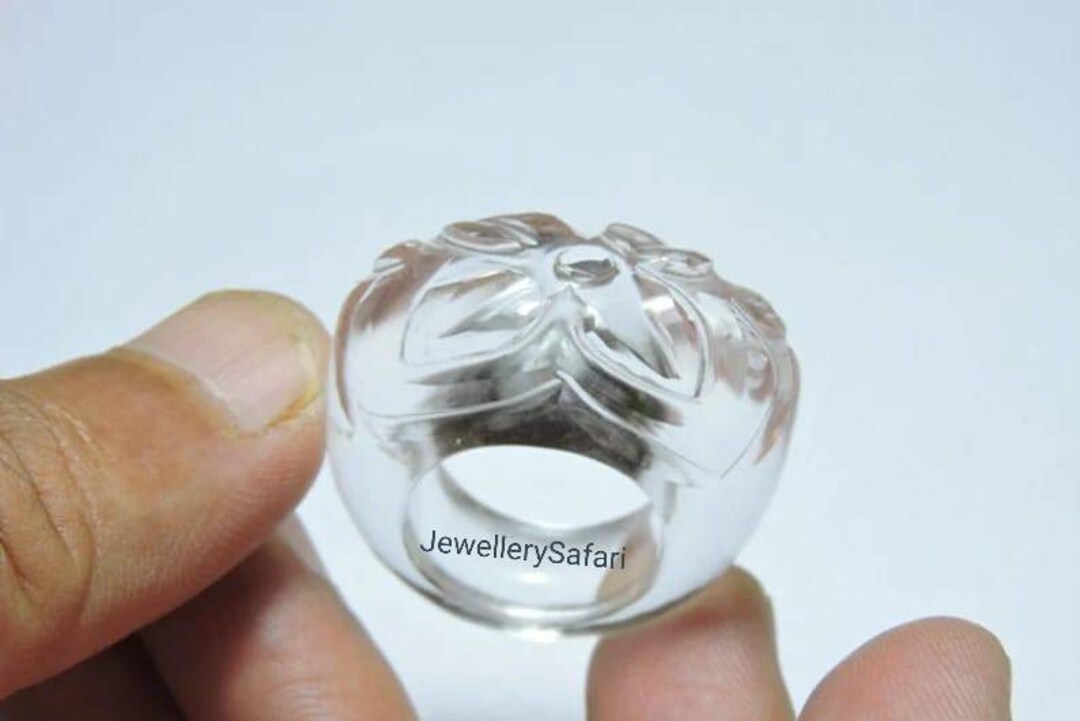 1 Piece Attractive Natural Rock Crystal Quartz Hand Carved Rajasthani ...