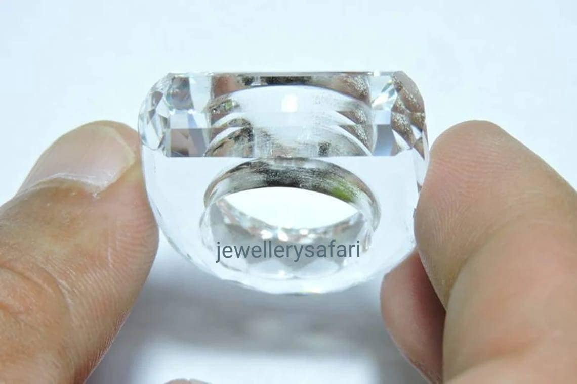 1 Piece Natural Rock Crystal Quartz Full Faceted Fancy Rectangle Shape ...