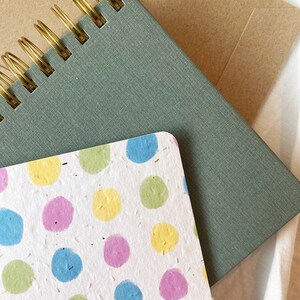 Seed Paper Journal// Plantable Notebook// Gift// Colored Dots// Mothers ...