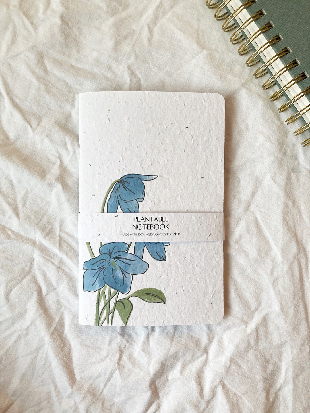 Seed Paper Journal// Plantable Notebook// Blue Poppy// Christmas Gift ...