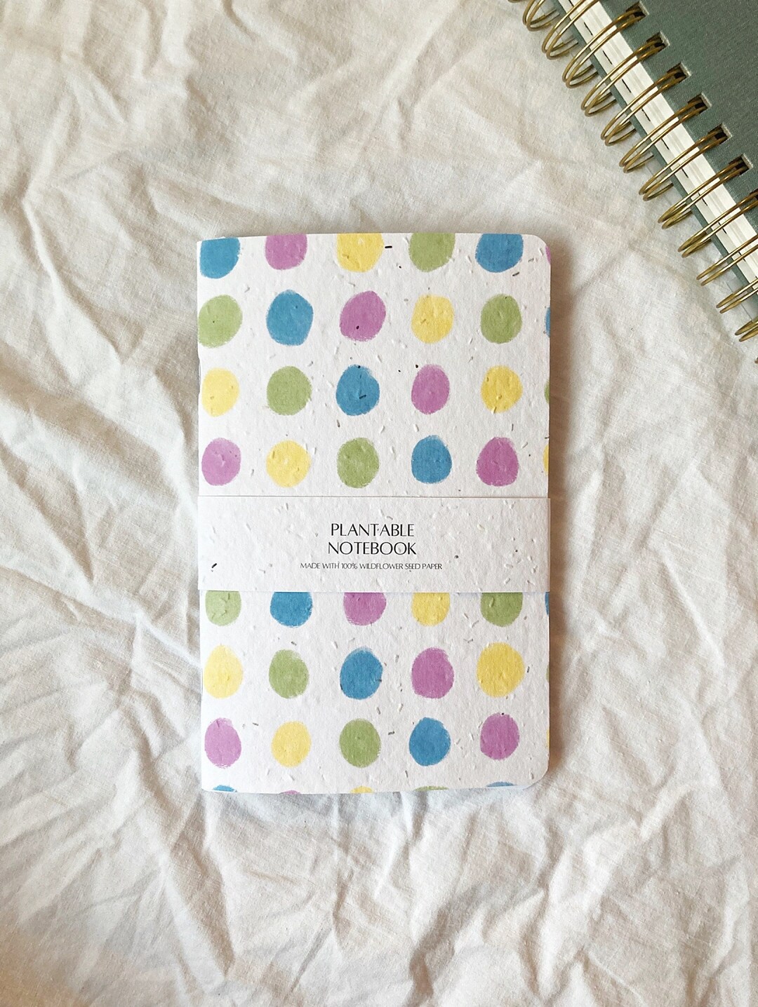 Seed Paper Journal// Plantable Notebook// Gift// Colored Dots// Mothers ...
