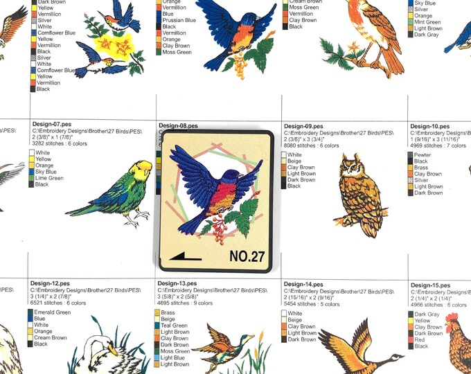 Birds Embroidery Designs Card #27 for Brother Bernina Deco White Baby ...