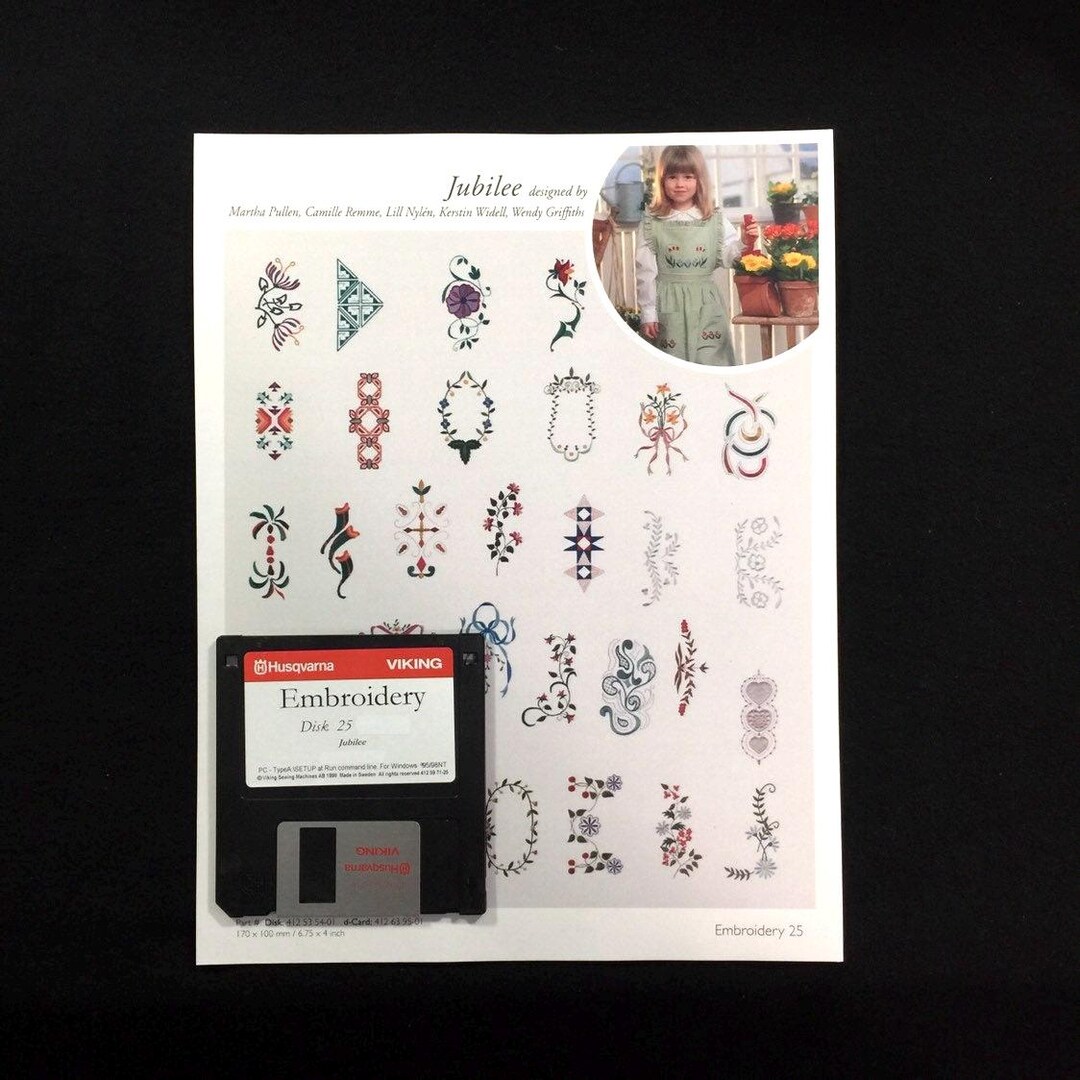 Jubilee Embroidery Designs Disk #25 for Husqvarna Viking Designer 1 ...