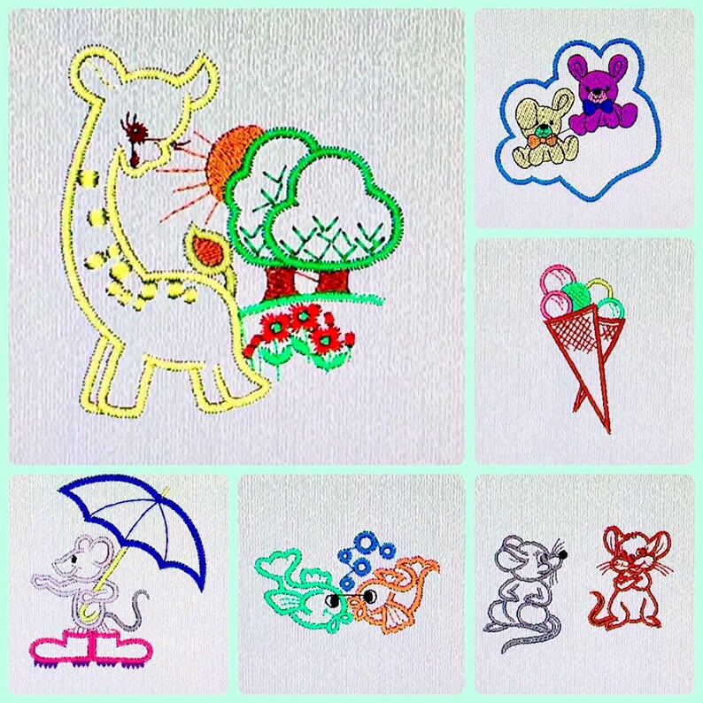 Children Fun Embroidery Designs Floppy Disk for Husqvarna - Etsy