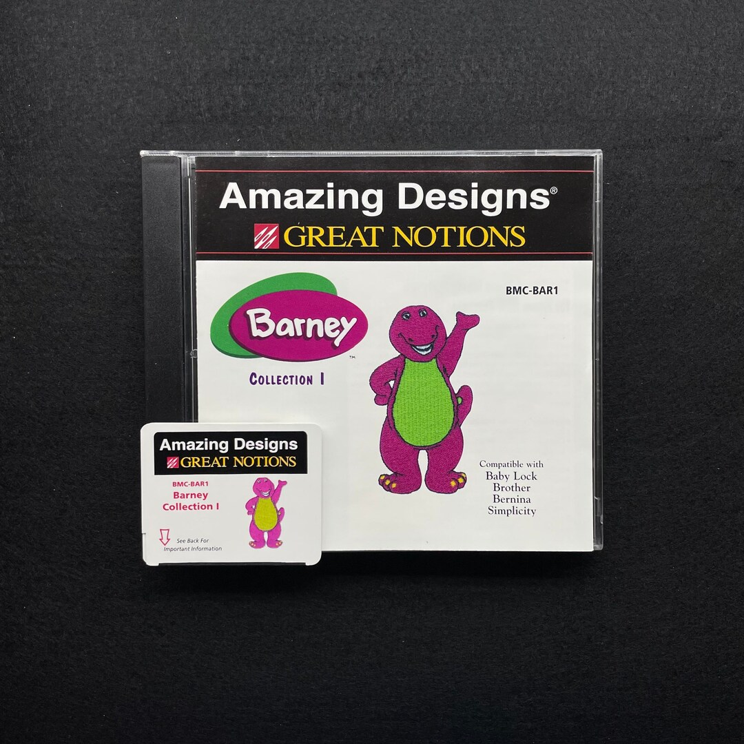Barney Embroidery Designs Card for Brother Bernina Deco White Baby Lock ...