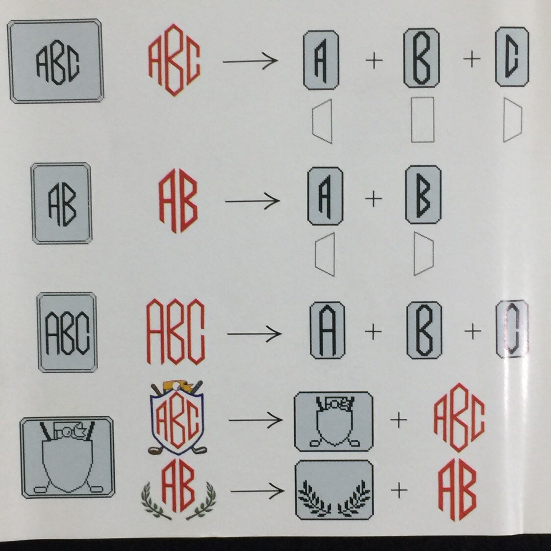 Monograms & Crests Embroidery Designs Card #10 for Brother Bernina Deco ...