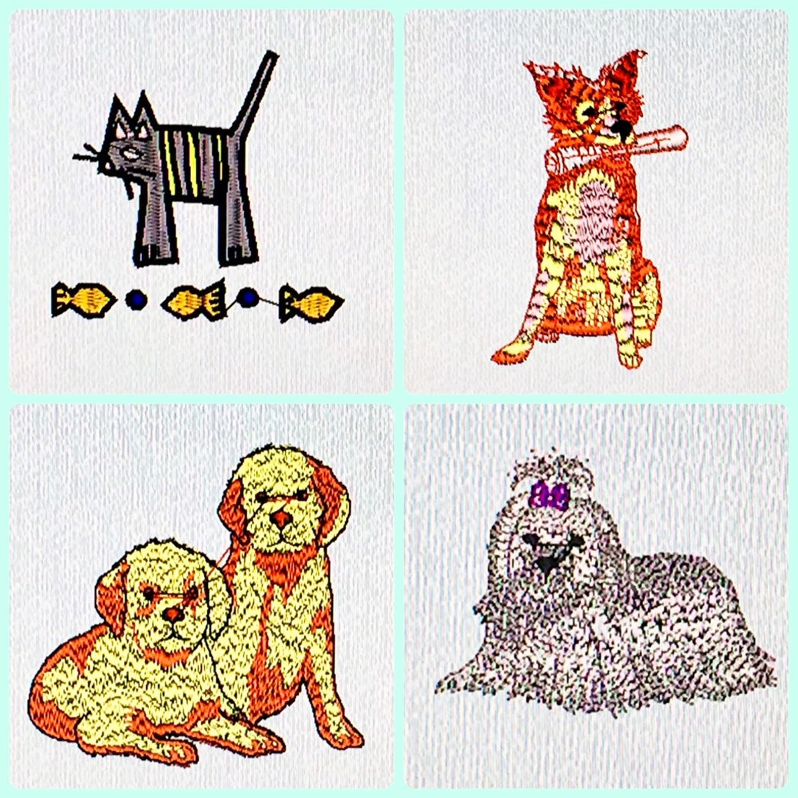 Cats and Dogs Embroidery Designs Floppy Disk for Husqvarna - Etsy