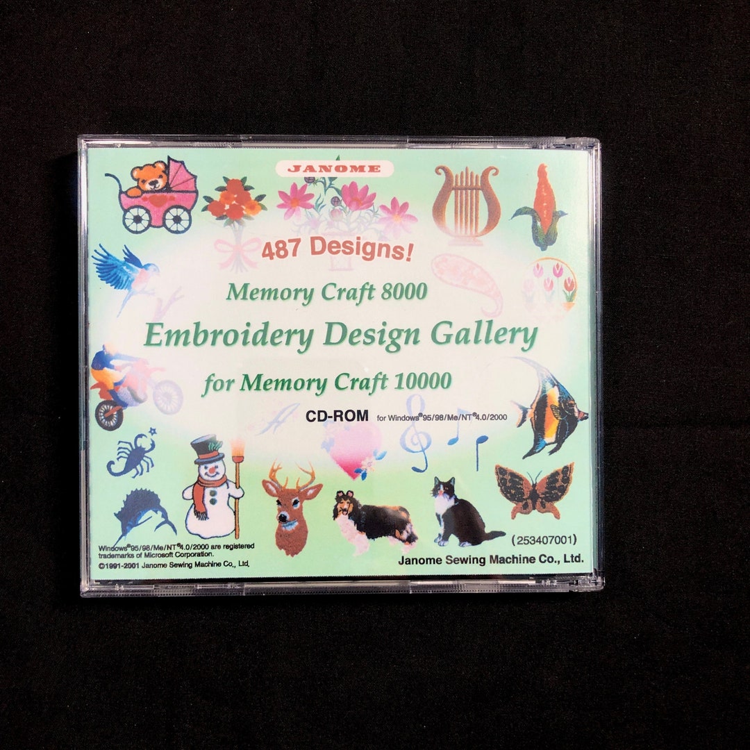 487 Embroidery Designs Library for Memory Craft 10000 on CD in JEF ...