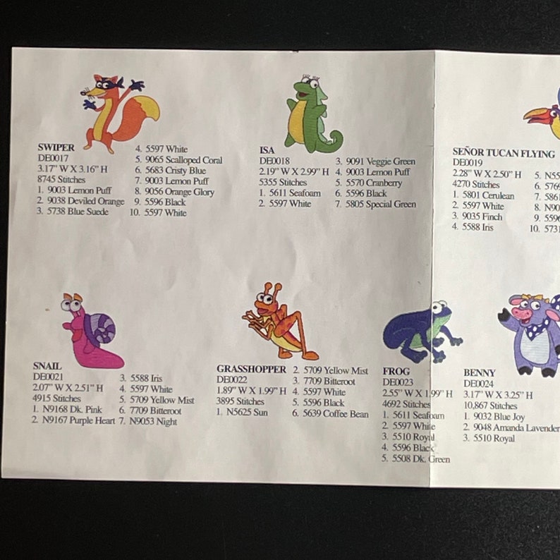 Dora the Explorer Embroidery Designs Card for Brother Bernina Deco ...