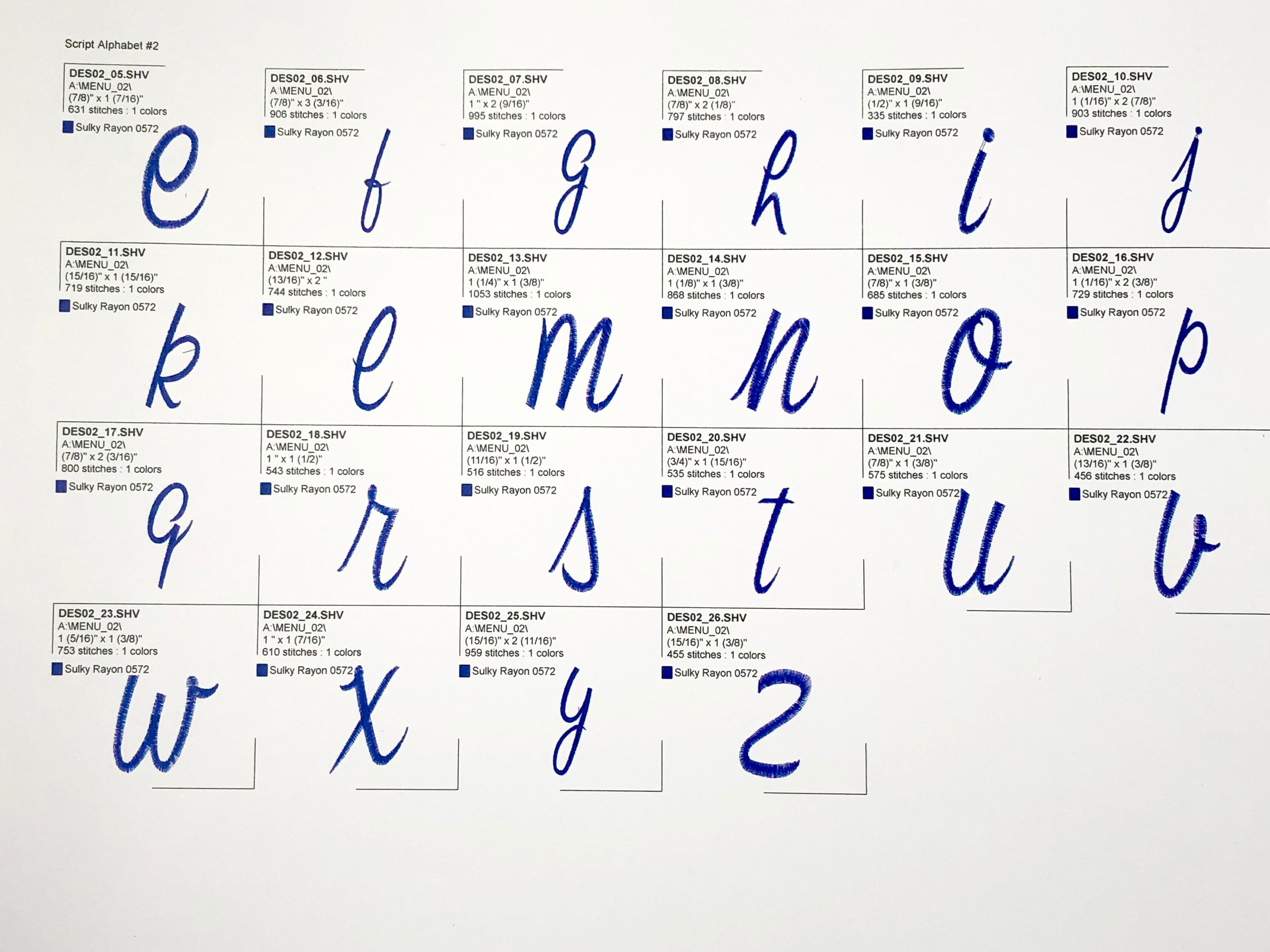 Script Alphabet #2 Embroidery Designs Disk for Husqvarna Viking ...