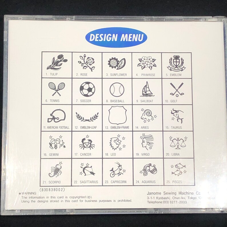 Zodiac and Sports Embroidery Designs Card 2 for Janome Elna - Etsy