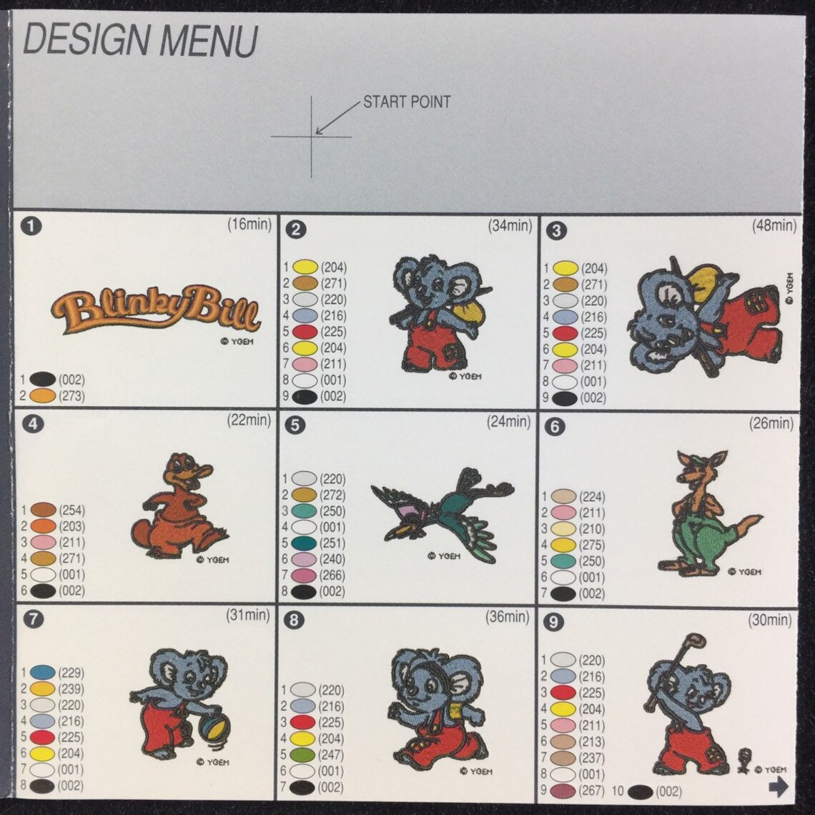 Blinky Bill Mouse Embroidery Designs Card for Janome Elna Kenmore ...