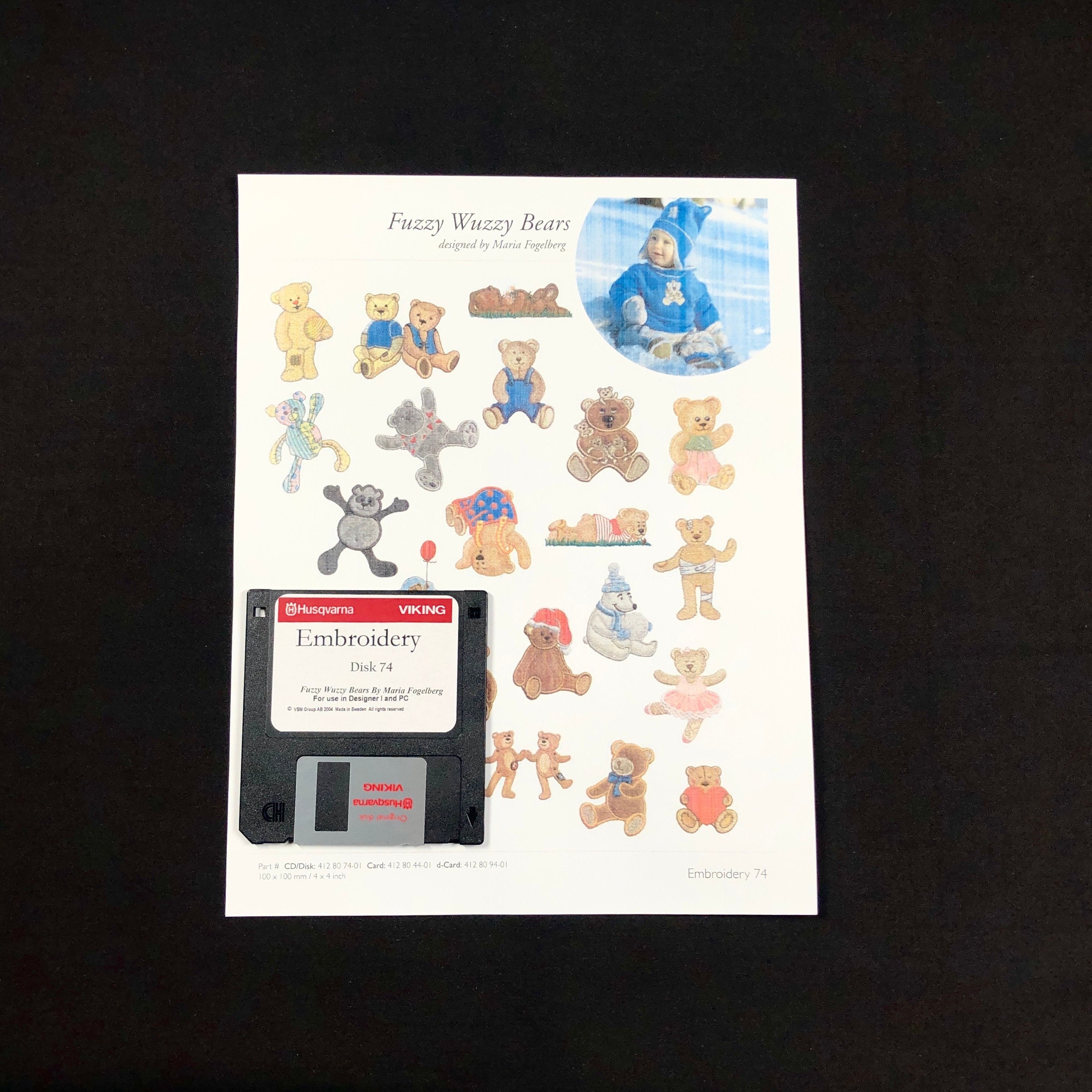 Fuzzy Wuzzy Bears Embroidery Designs Disk 74 for Husqvarna Viking ...