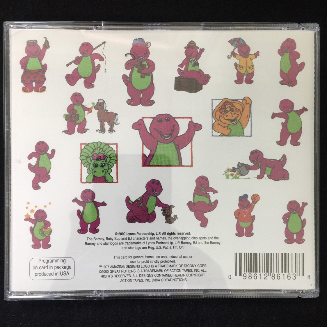 Barney Collection Embroidery Designs Card for Pfaff 7570, 7560 and ...