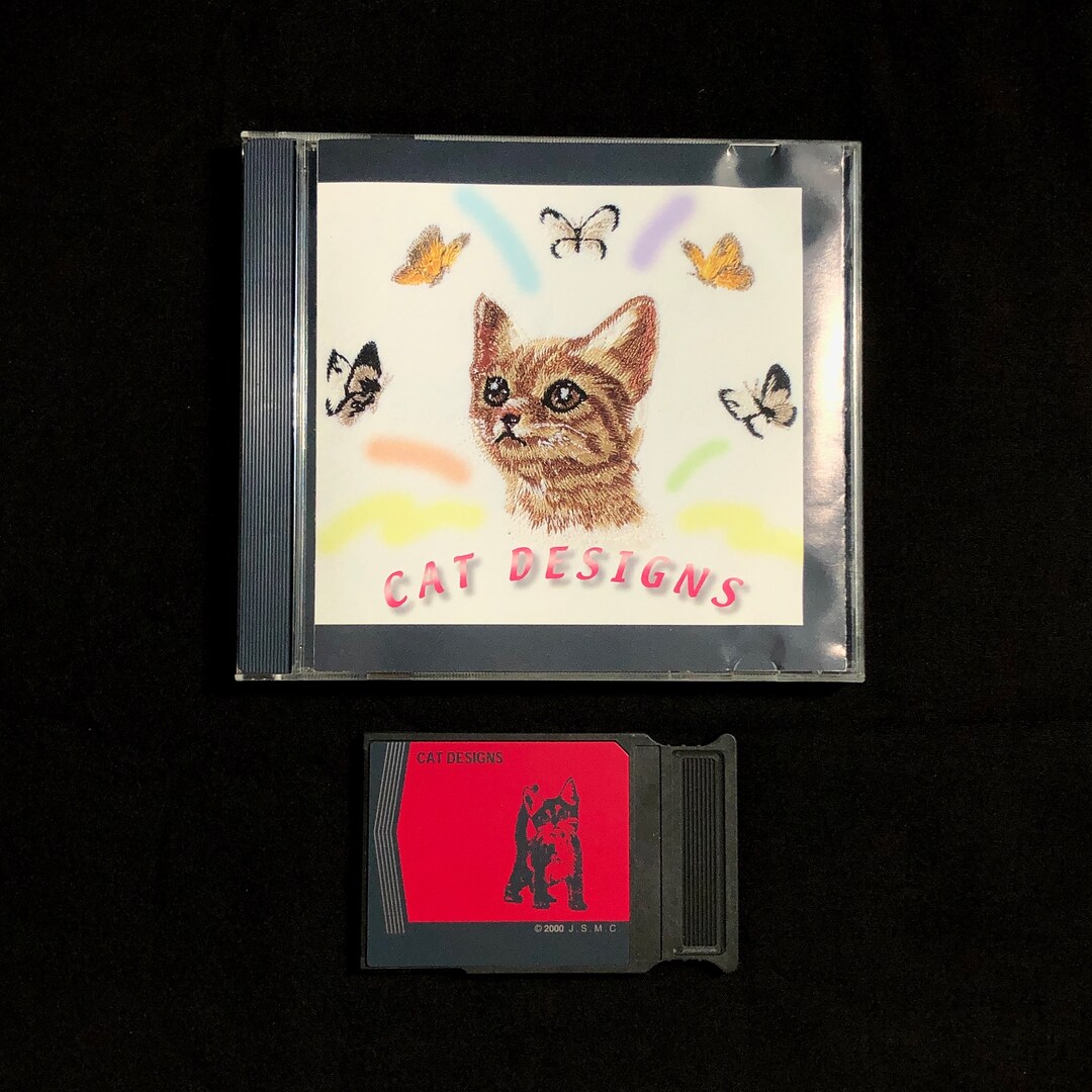 Cats Embroidery Designs Card and Templates for Janome Elna Kenmore ...