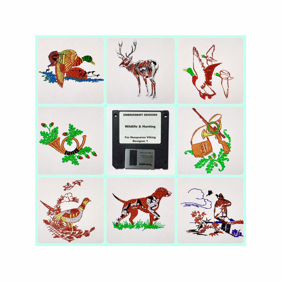 Wildlife and Hunting Embroidery Designs Floppy Disk for Husqvarna ...