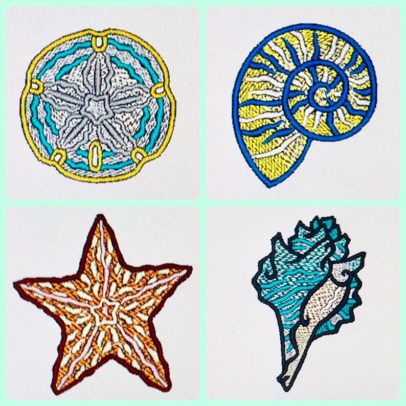 Fancy Sea Shells Embroidery Designs Disk for Husqvarna Viking Designer ...