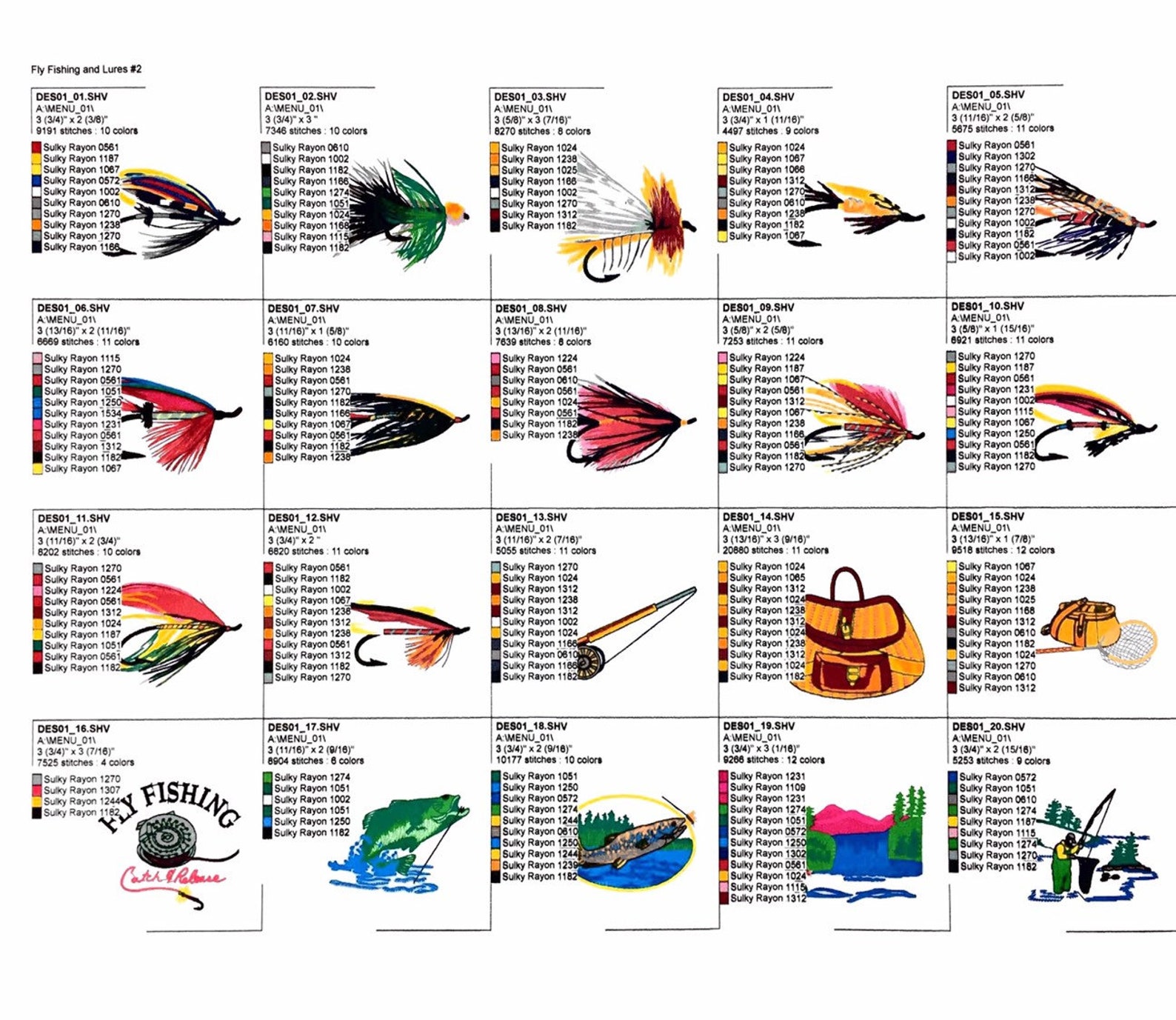 Fly Fishing and Lures 2 Embroidery Designs Floppy Disk for - Etsy