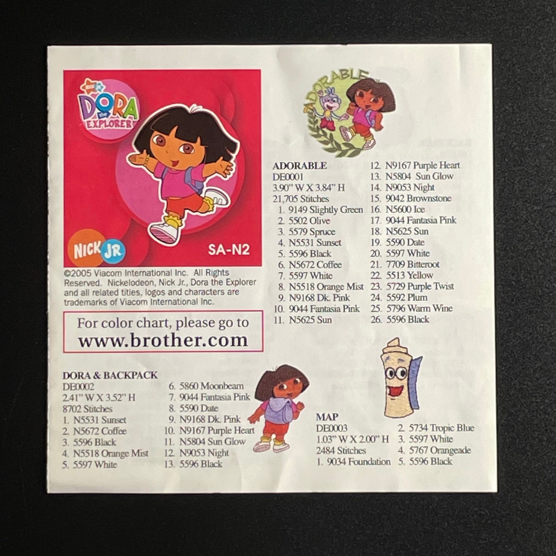 Dora the Explorer Embroidery Designs Card for Brother Bernina Deco ...