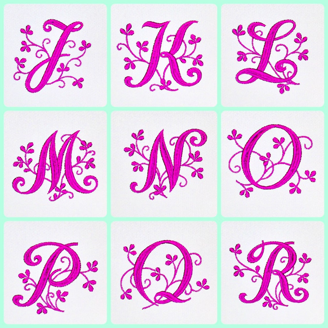 Monograms 3 Embroidery Designs Floppy Disk for Husqvarna Viking ...