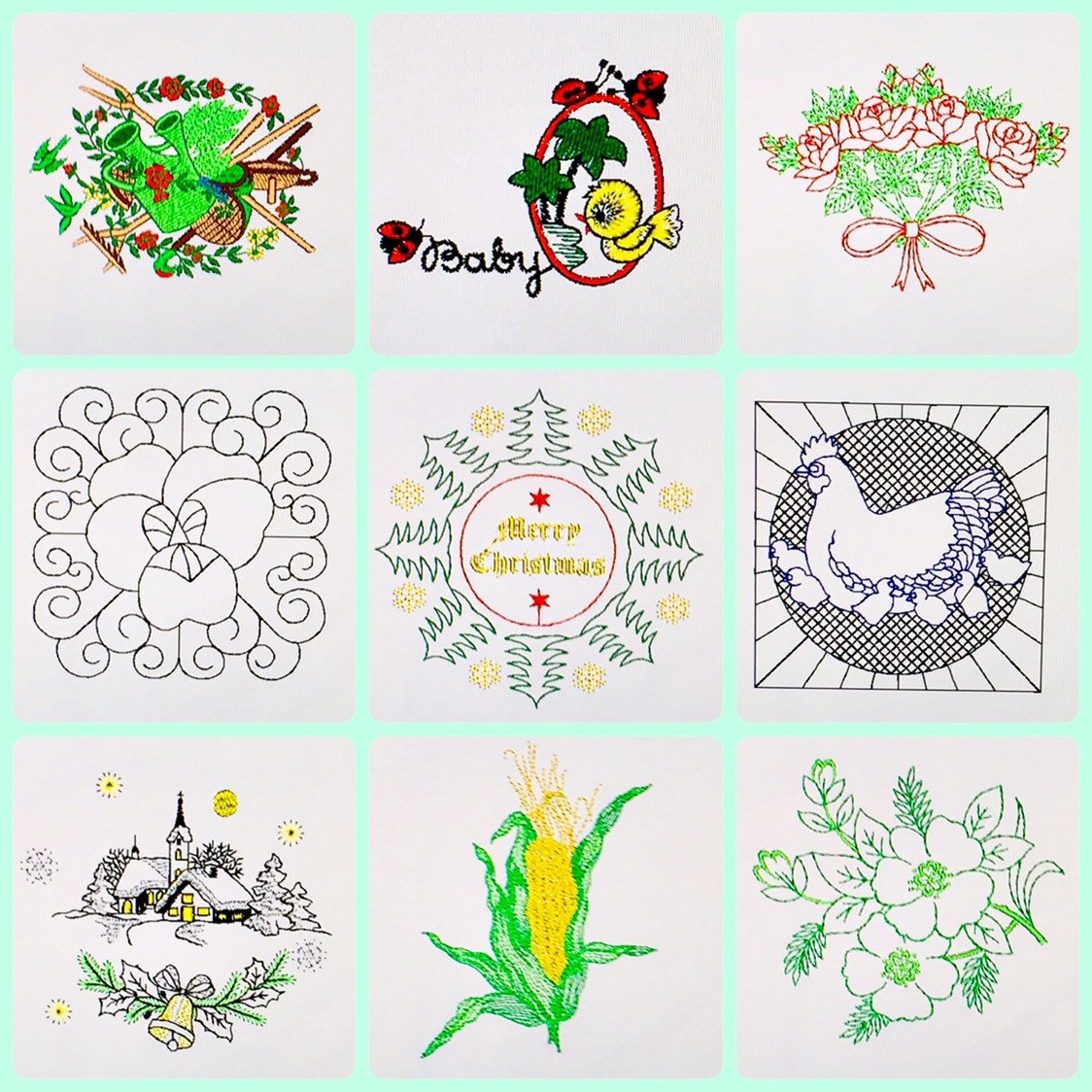 Sampler 3 of 50 Embroidery Designs Floppy Disk for Husqvarna Viking ...