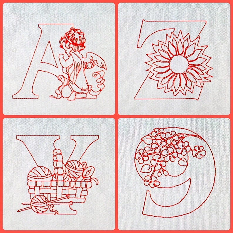 Redwork Alphabet and Numbers Embroidery Designs Floppy Disk for ...