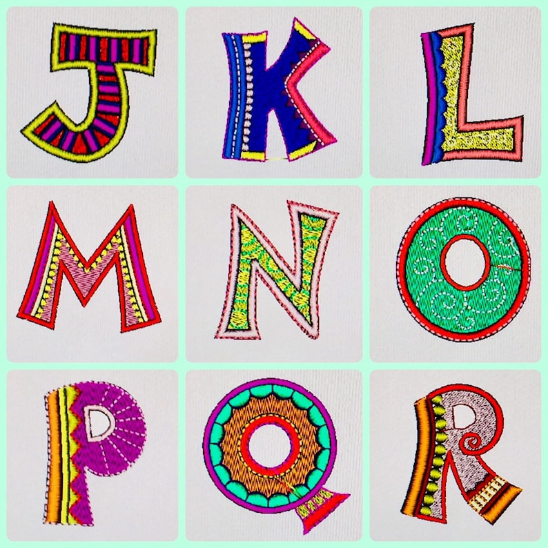Colorful Alphabet Monograms Embroidery Designs Disk for Husqvarna ...
