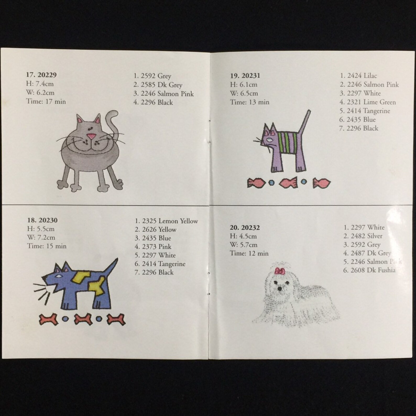 Cats & Dogs Embroidery Designs Card for Brother Bernina Deco White Baby ...