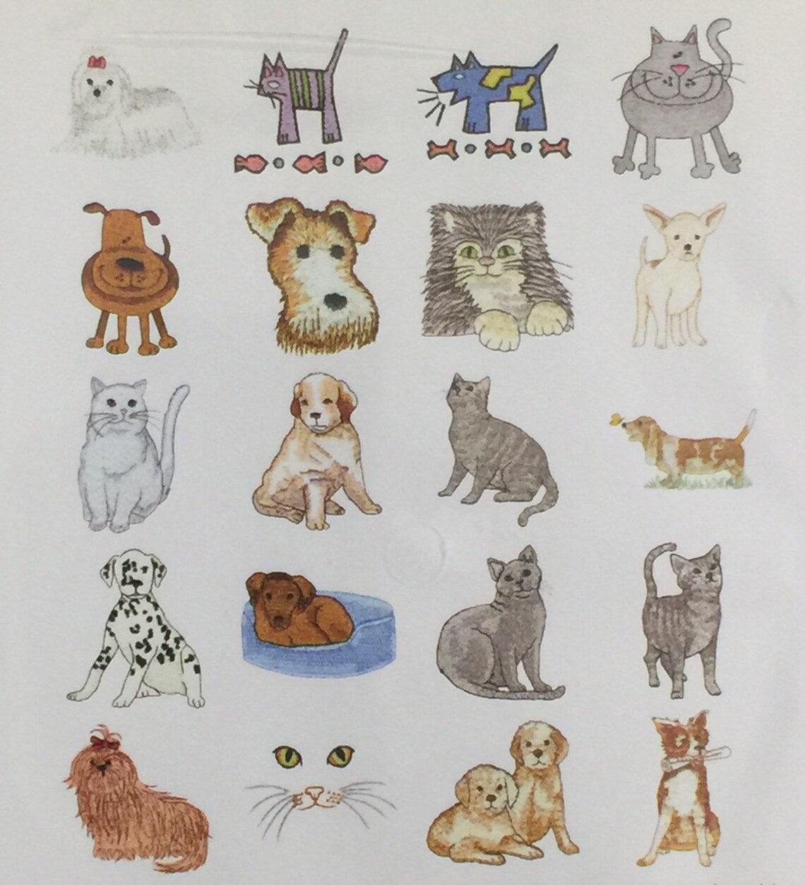 Cats & Dogs Embroidery Designs Card for Brother Bernina Deco White Baby ...