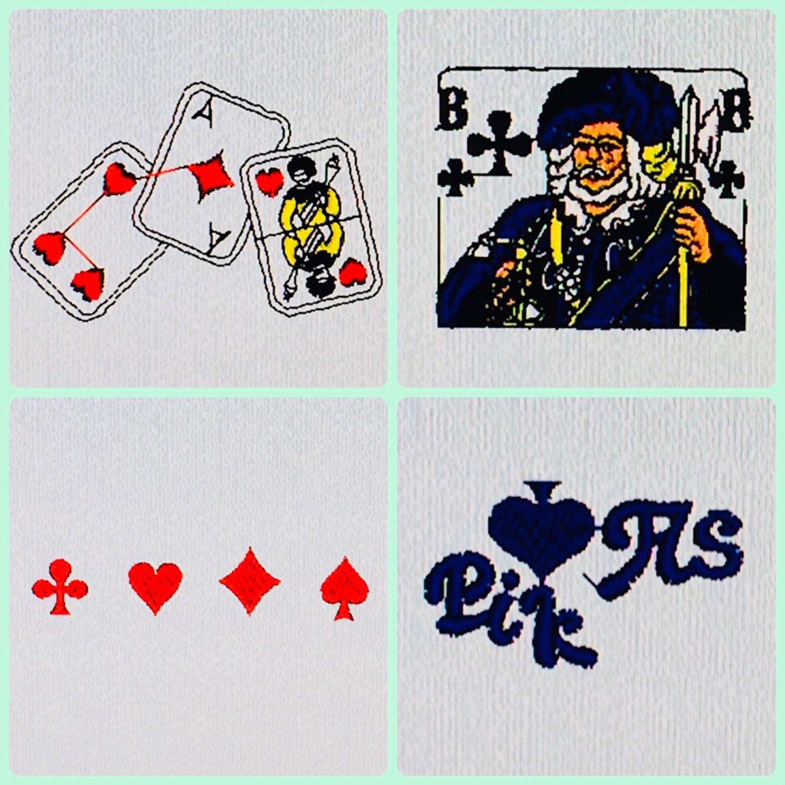 Playing Cards Embroidery Designs Floppy Disk for Husqvarna - Etsy