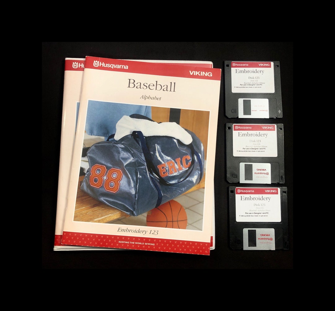 Baseball Alphabet Embroidery Designs Disk #123 for Husqvarna Viking ...