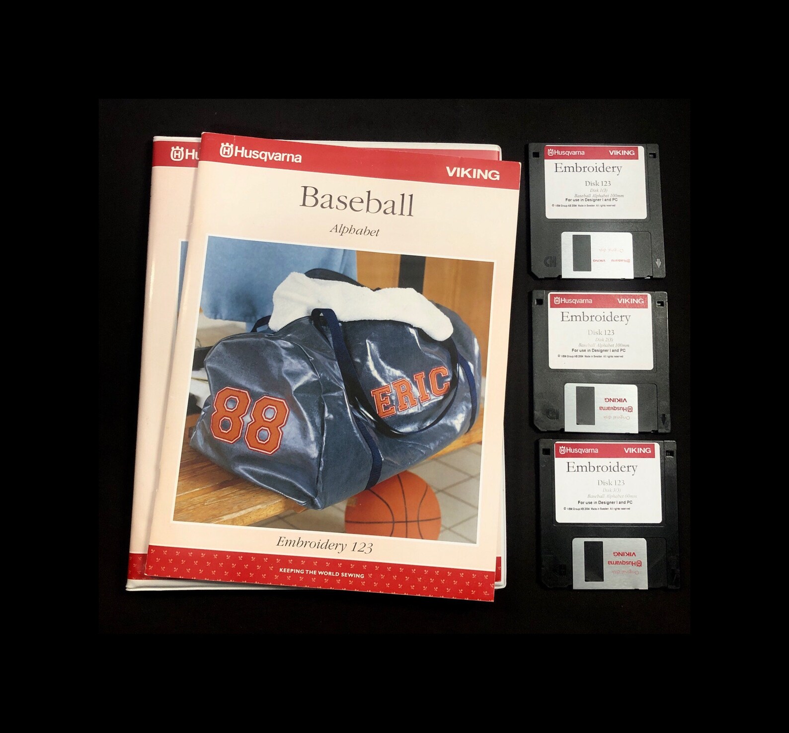 Baseball Alphabet Embroidery Designs Disk #123 for Husqvarna Viking ...