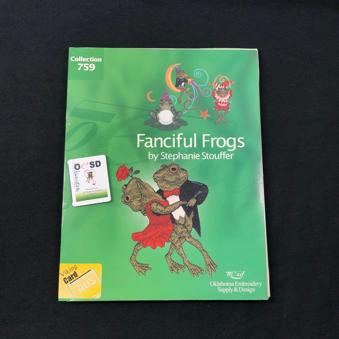 Oesd Fanciful Frogs Embroidery Designs Card #759 for Husqvarna Viking ...