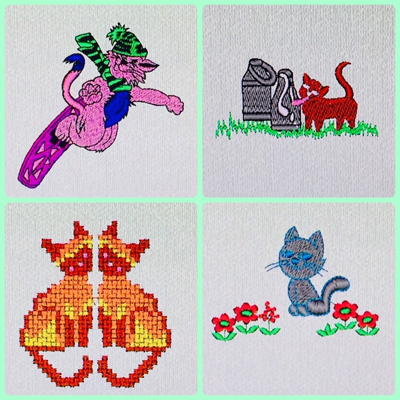 Cute Cats Kittens Embroidery Designs Floppy Disk for Husqvarna | Etsy