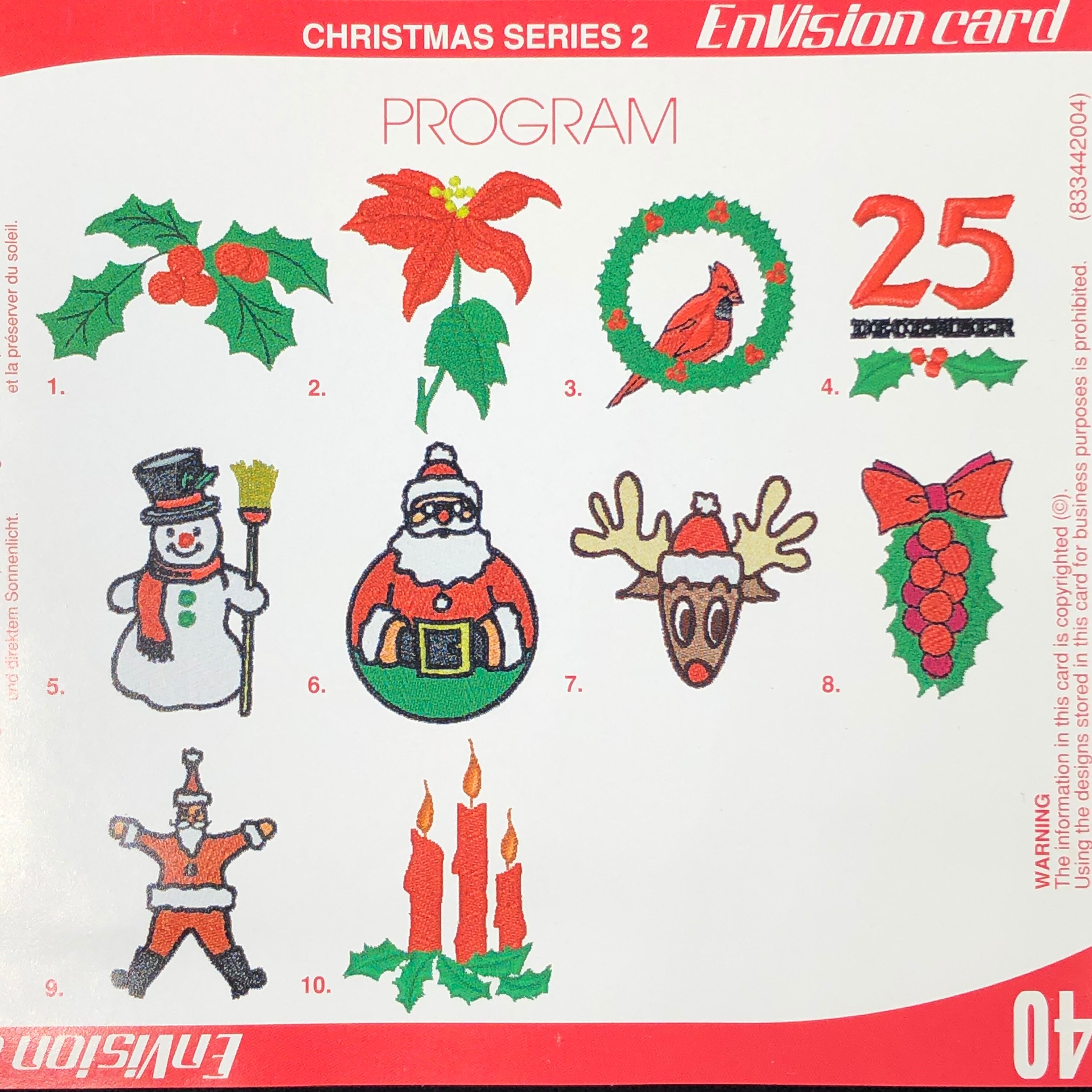 Envision Embroidery Designs Card #40 Christmas II Designs for Janome ...