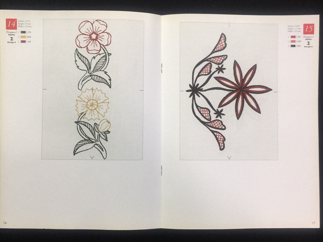 Flourishing Line Art Embroidery Designs Disk 160 for Husqvarna Viking ...