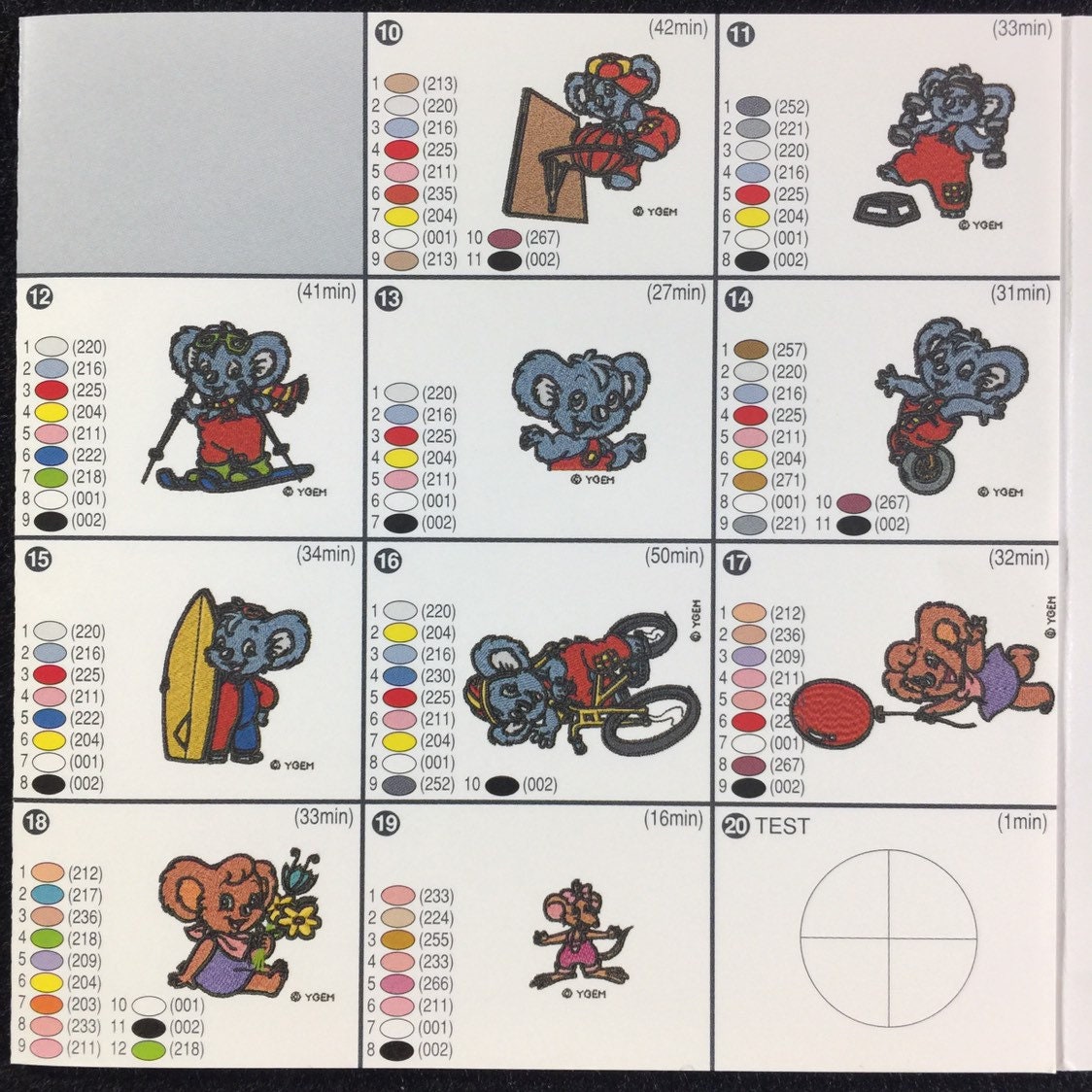 Blinky Bill Mouse Embroidery Designs Card for Janome Elna Kenmore ...