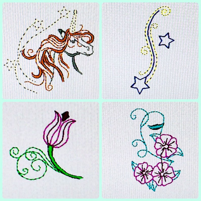 Beautiful Line Art Embroidery Designs Disk for Husqvarna - Etsy