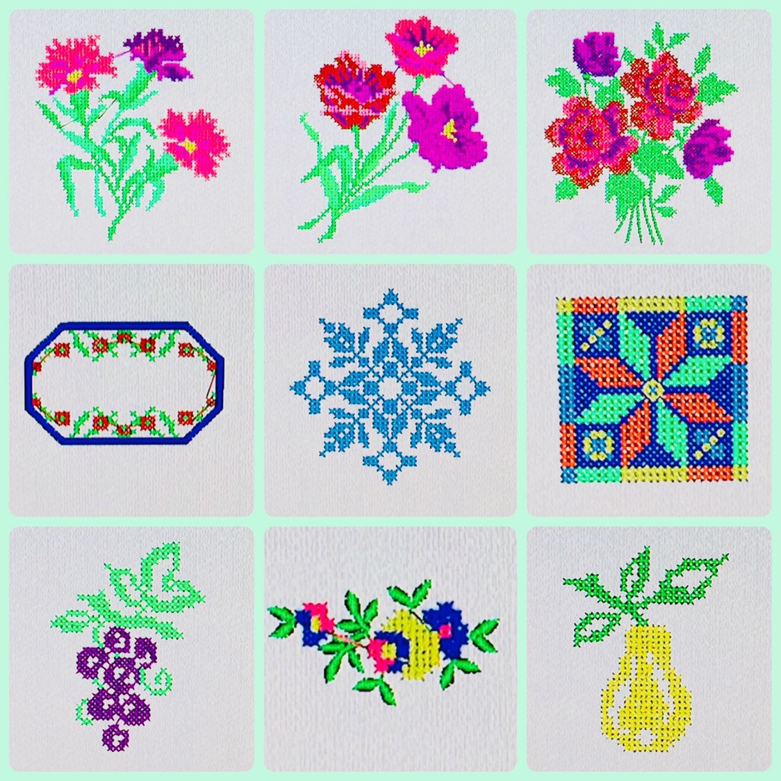 Cross Stitch Delight 2 Embroidery Designs Floppy Disk for Husqvarna ...