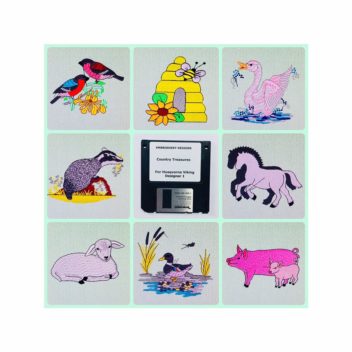 Country Treasures Embroidery Designs Floppy Disk for Husqvarna Viking ...