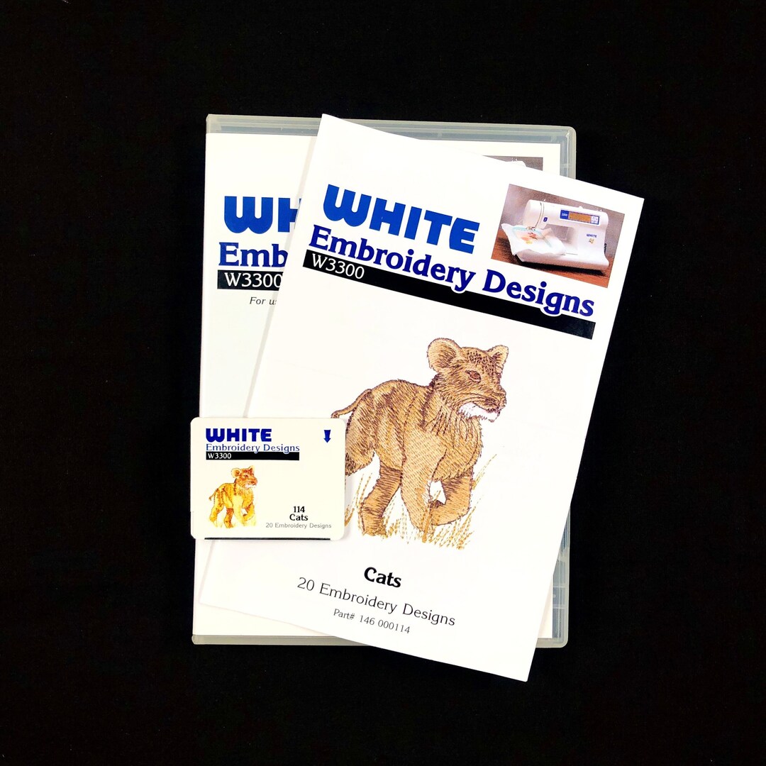 Cats Embroidery Designs Card for Brother Bernina Deco White Baby Lock ...