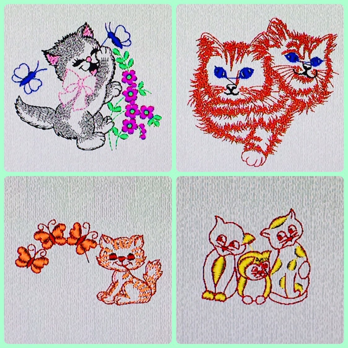 Cute Cats Kittens Embroidery Designs Floppy Disk for Husqvarna Viking ...